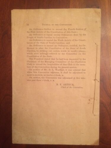 1861 South Carolina Secession Convention, Charleston, Civil War Confederate